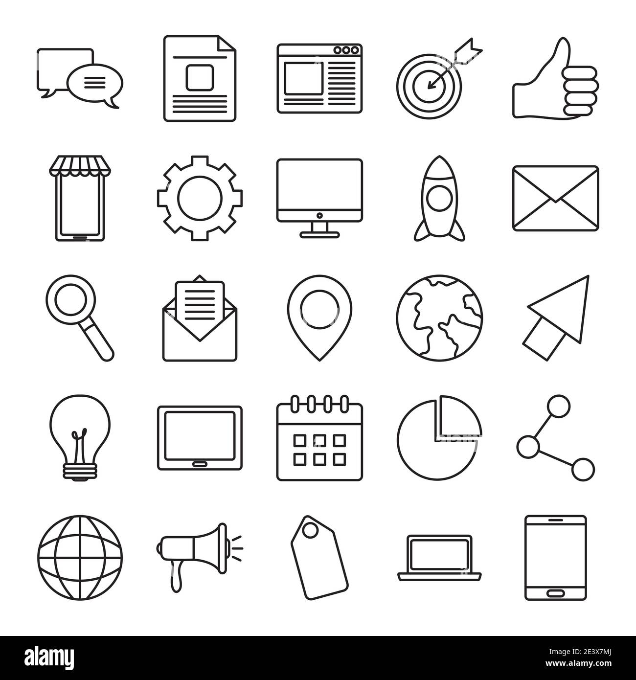 Digital Marketing Icon In White