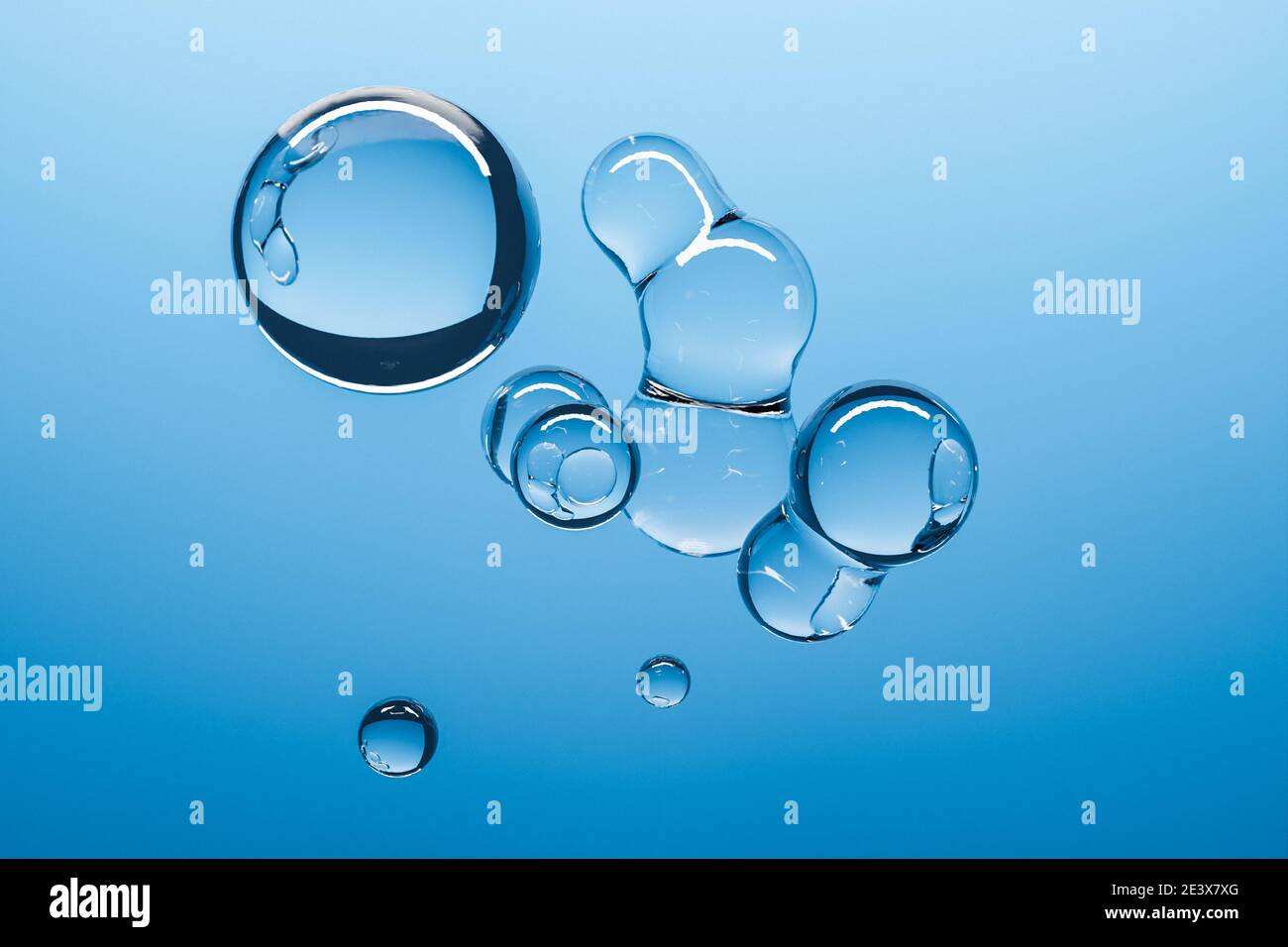 3d illustration of a transparent metaball with a huge number of parts ...