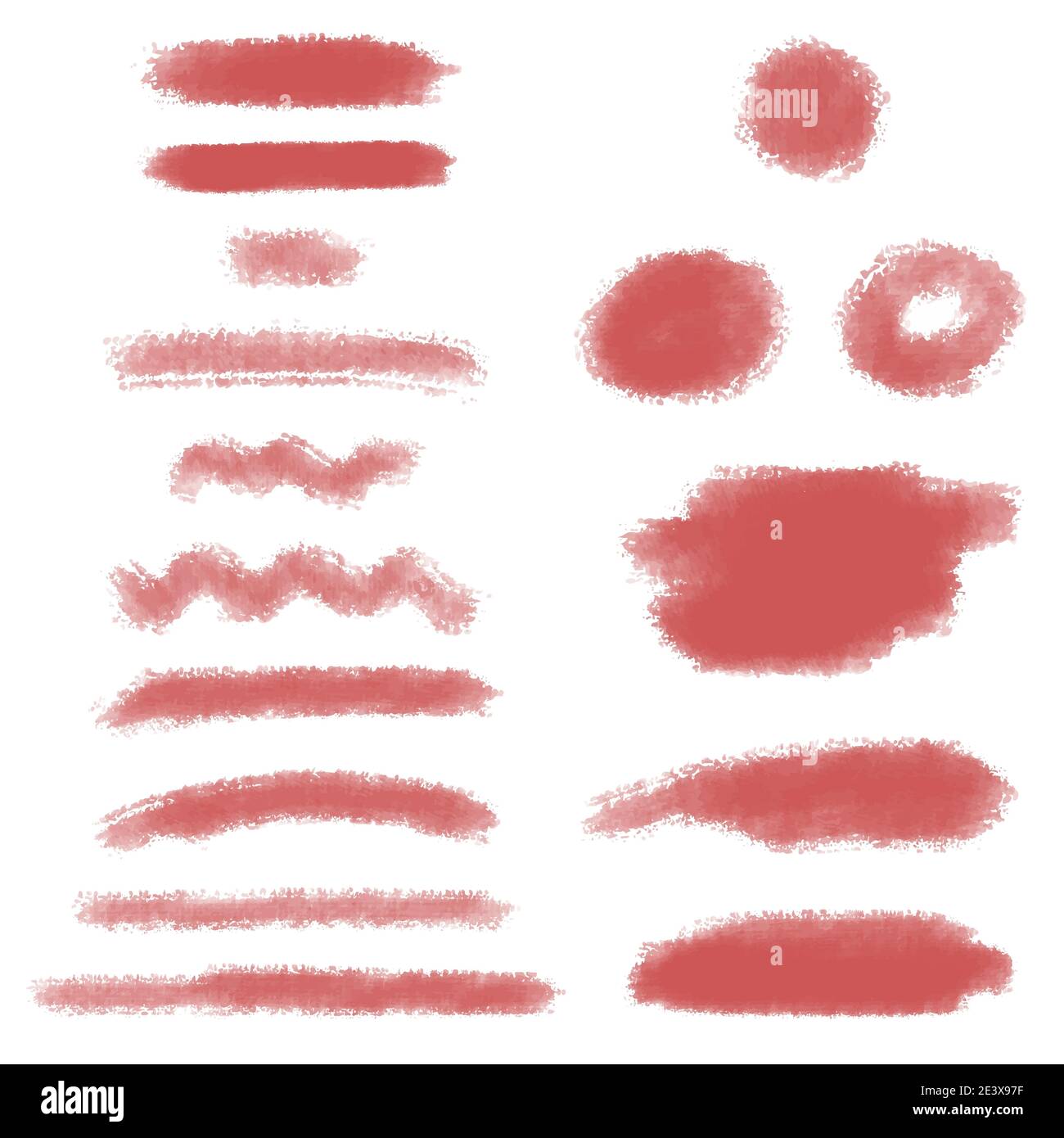 Pink hand drawn brush strokes, marker text highlighters, vector ...