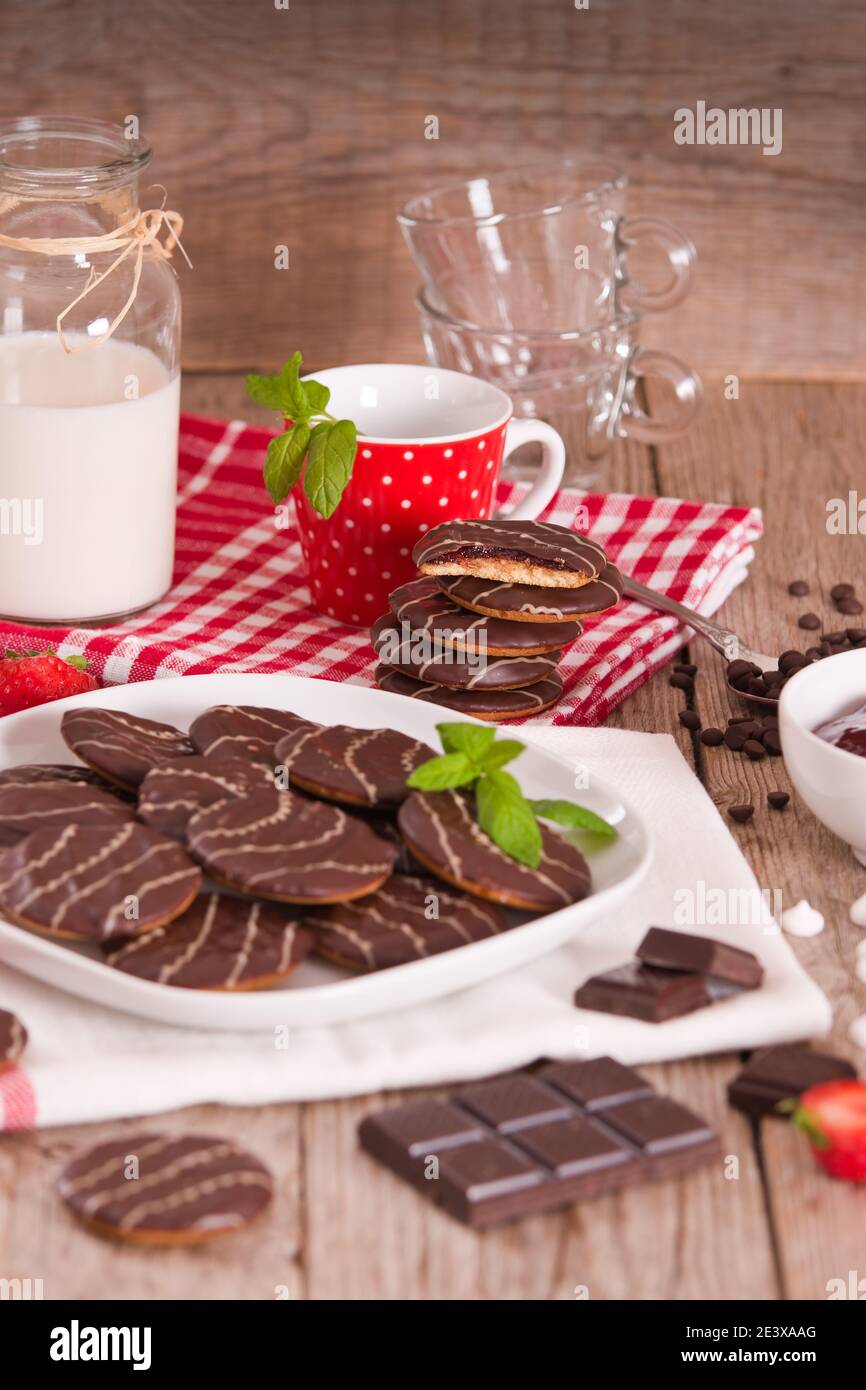 Soft cakes with strawberry Stock Photo - Alamy