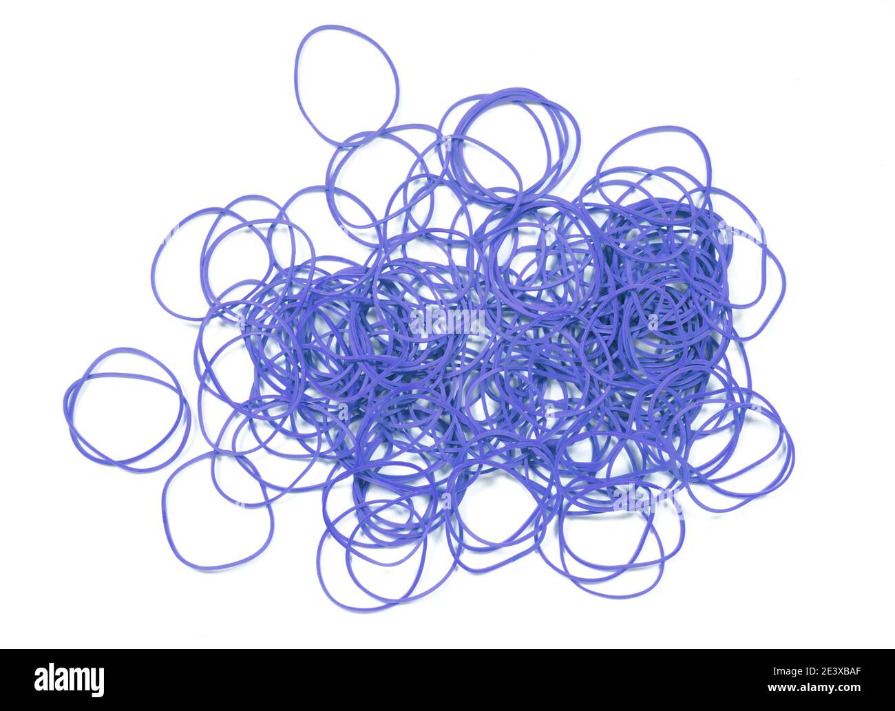 Bluerubber elastics isolated on a white background Stock Photo - Alamy