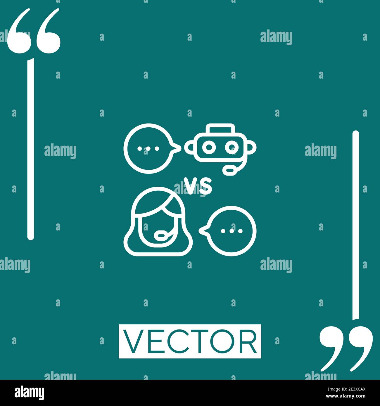 bot vector icon Linear icon. Editable stroke line Stock Vector Image ...