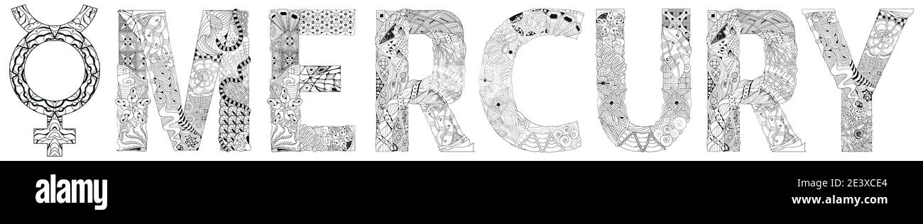Mercury sign, astrology concept art. Tattoo design. Horoscope signs ...
