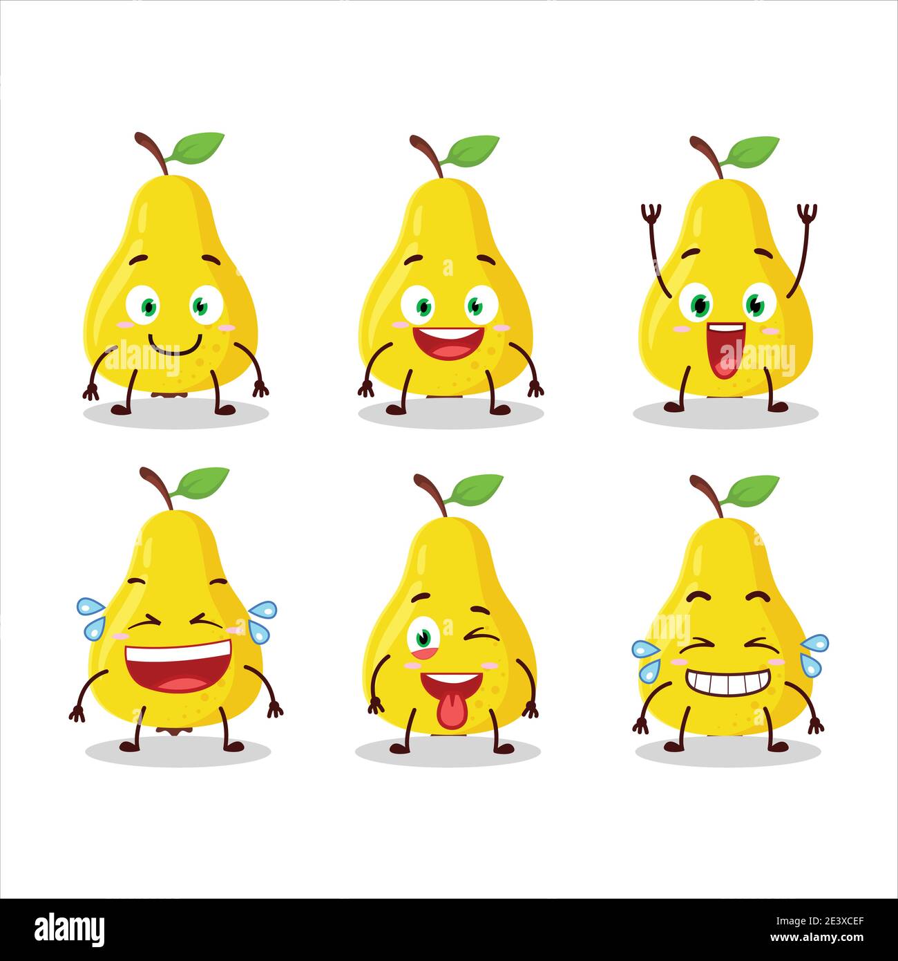 Cartoon character of yellow pear with smile expression. Vector ...