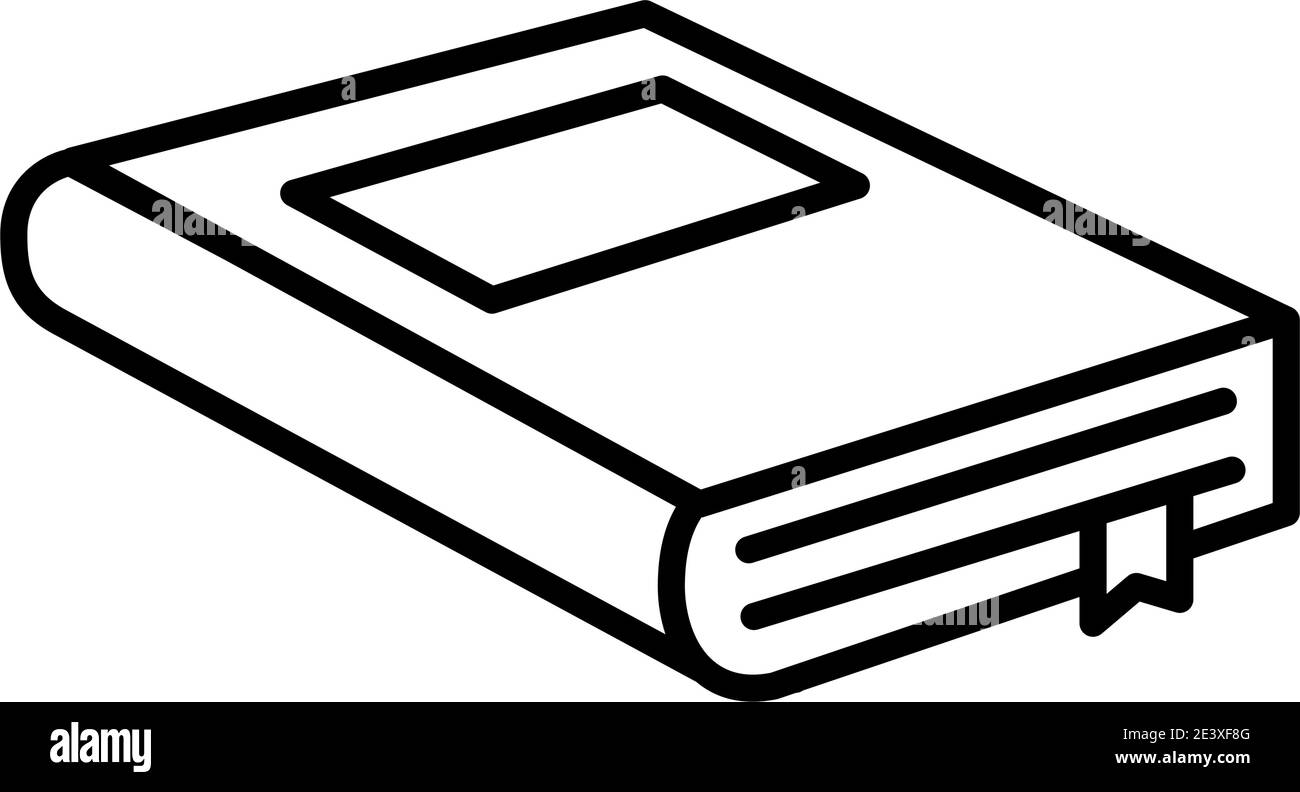 closed book with label and ribbon line style icon design, Education ...