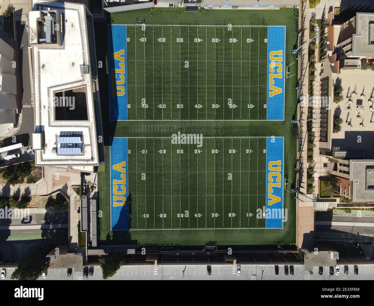 An aerial view of Spaudling Field and the Wasserman Football Center on ...
