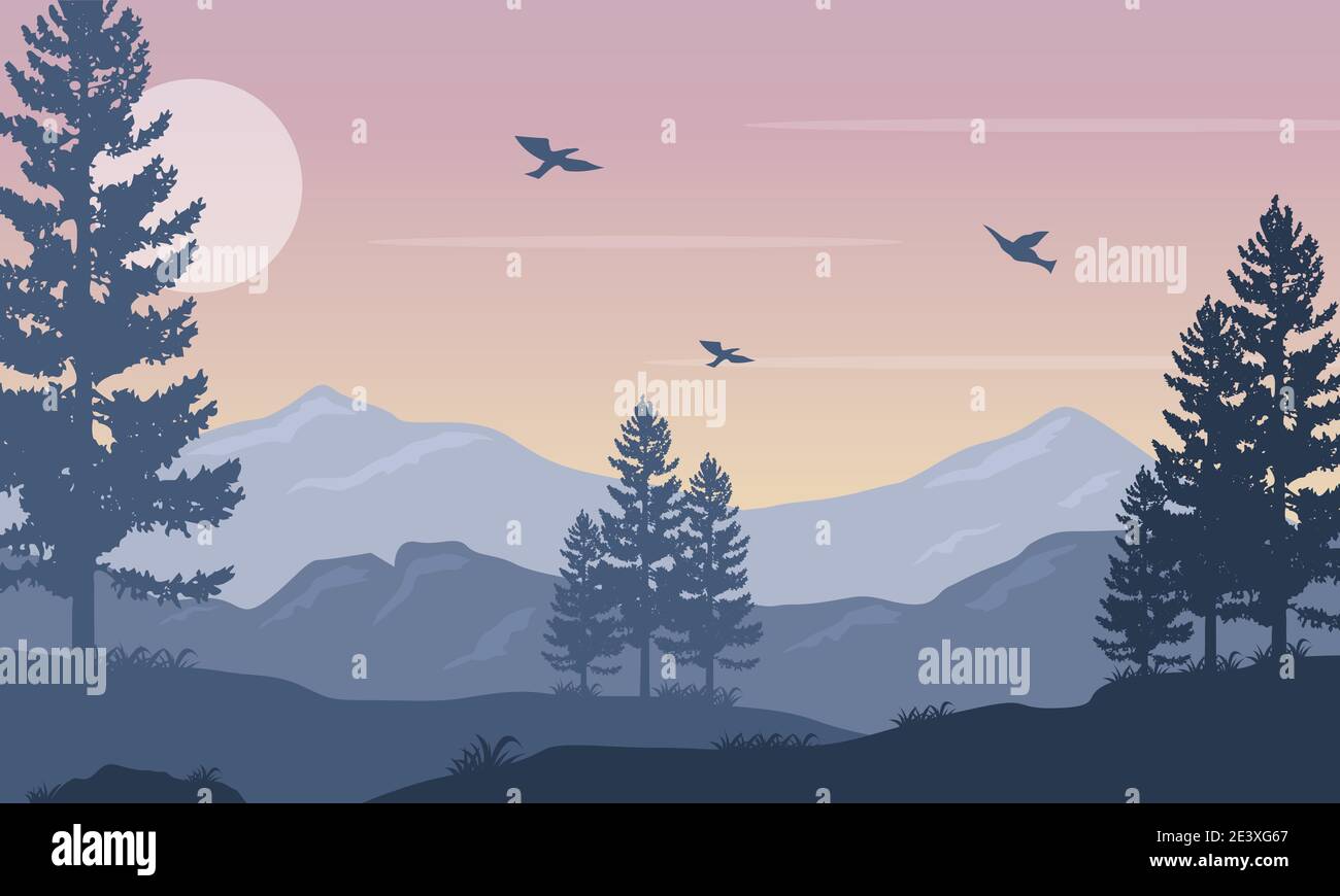 Soothing afternoon atmosphere with very nice natural scenery. Vector ...