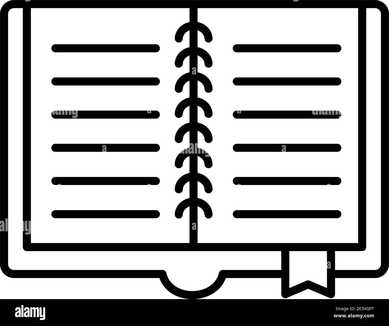 open book with ribbon line style icon design, Education literature and ...