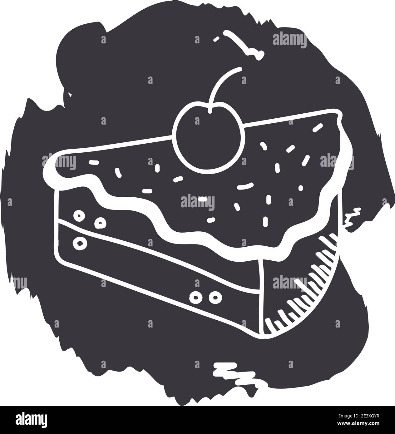 Sweet cake hand draw and block style icon design, dessert food ...