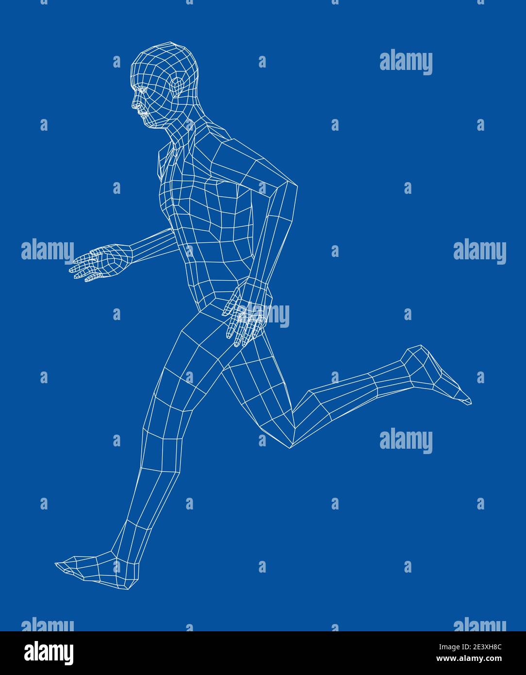 Wireframe running man. Vector Stock Vector Image & Art - Alamy
