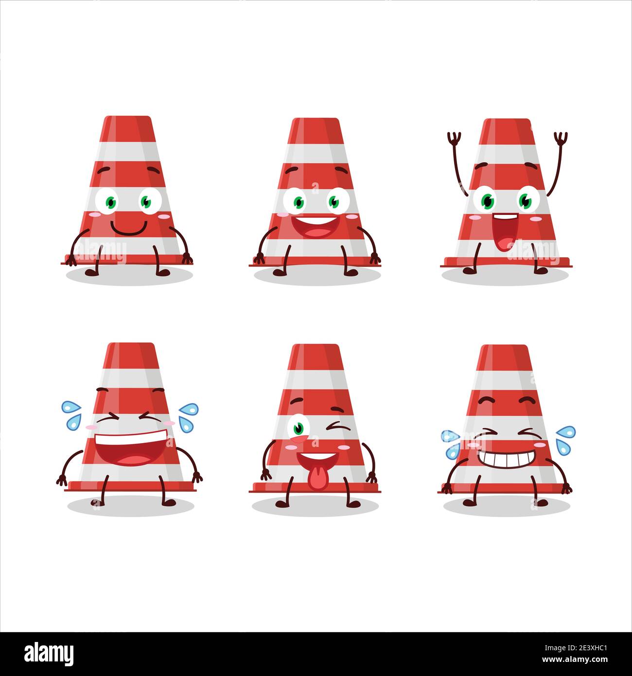 Cartoon character of red traffic cone with smile expression. Vector ...