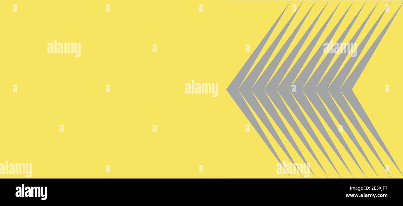 illustration of gray arrows on a yellow background. Color trend of the ...