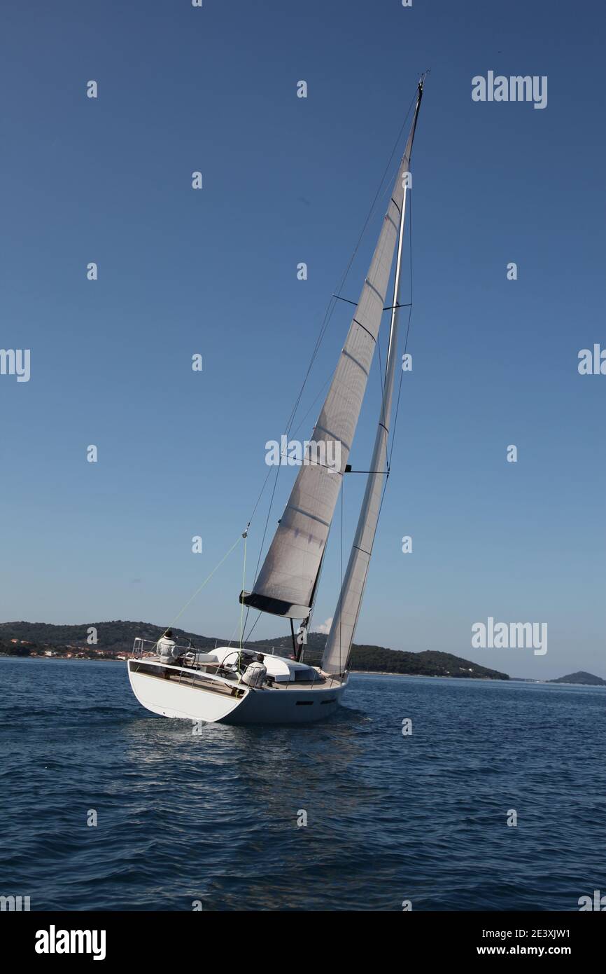 Beautiful sailing yacht Stock Photo - Alamy