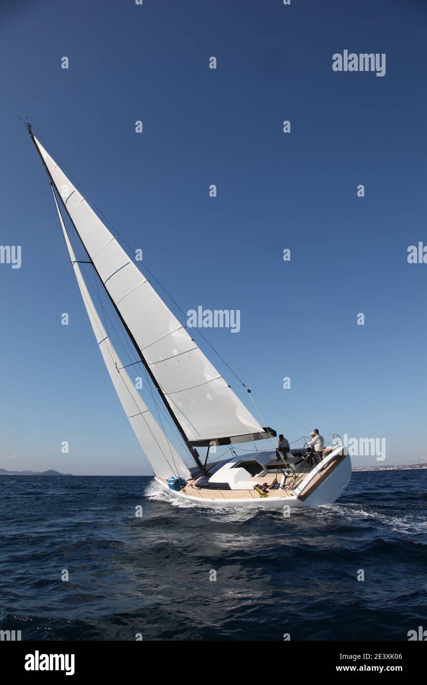 Beautiful sailing yacht Stock Photo - Alamy