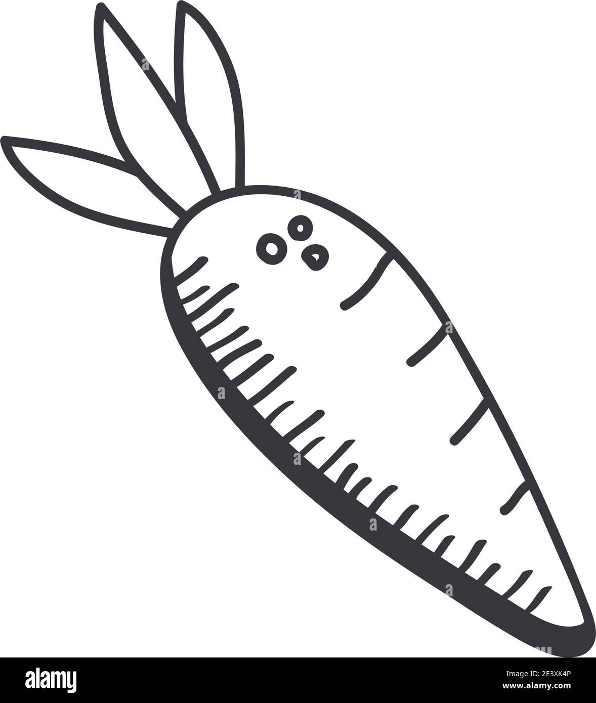 carrot vegetable hand draw and line style icon design, food organic and ...