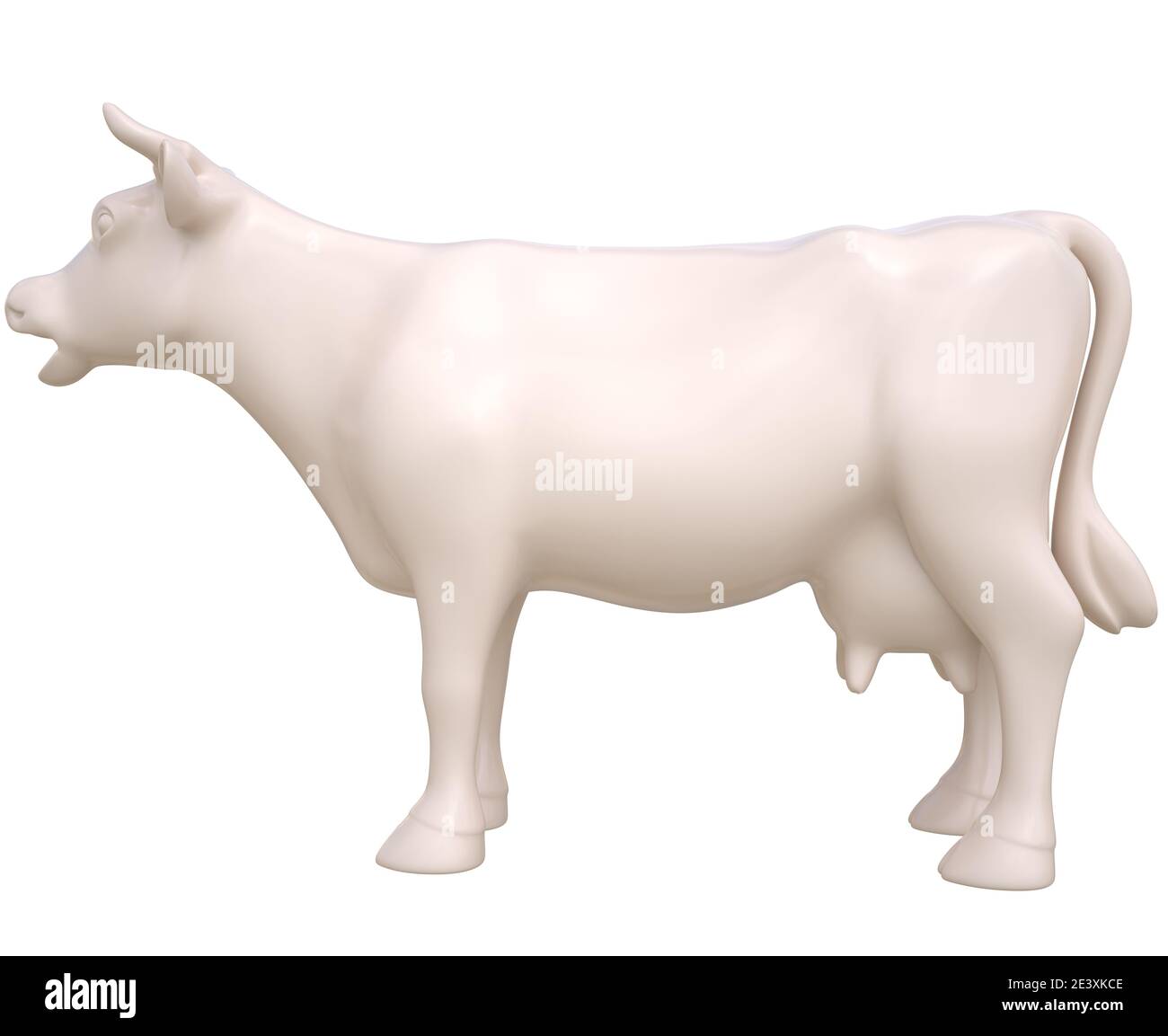 Creamy milky cow. Clipping path included. 3D illustration Stock Photo ...