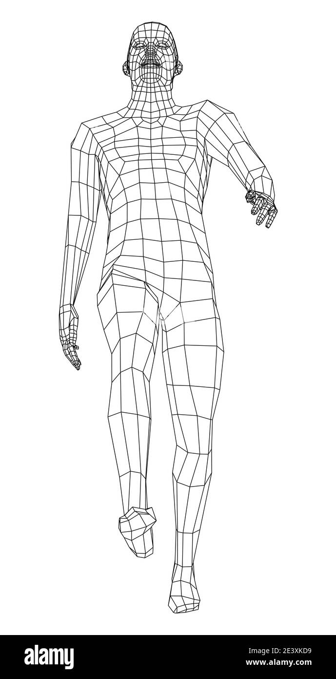 Wireframe walking man. Vector Stock Vector Image & Art - Alamy