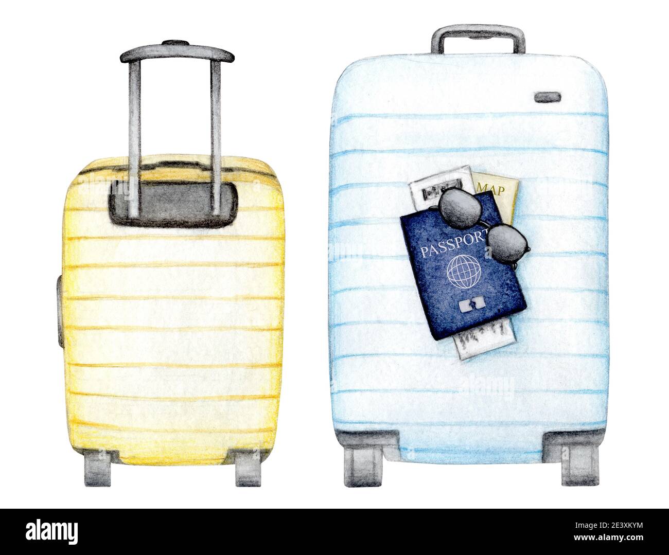 Watercolor suitcase hi-res stock photography and images - Alamy