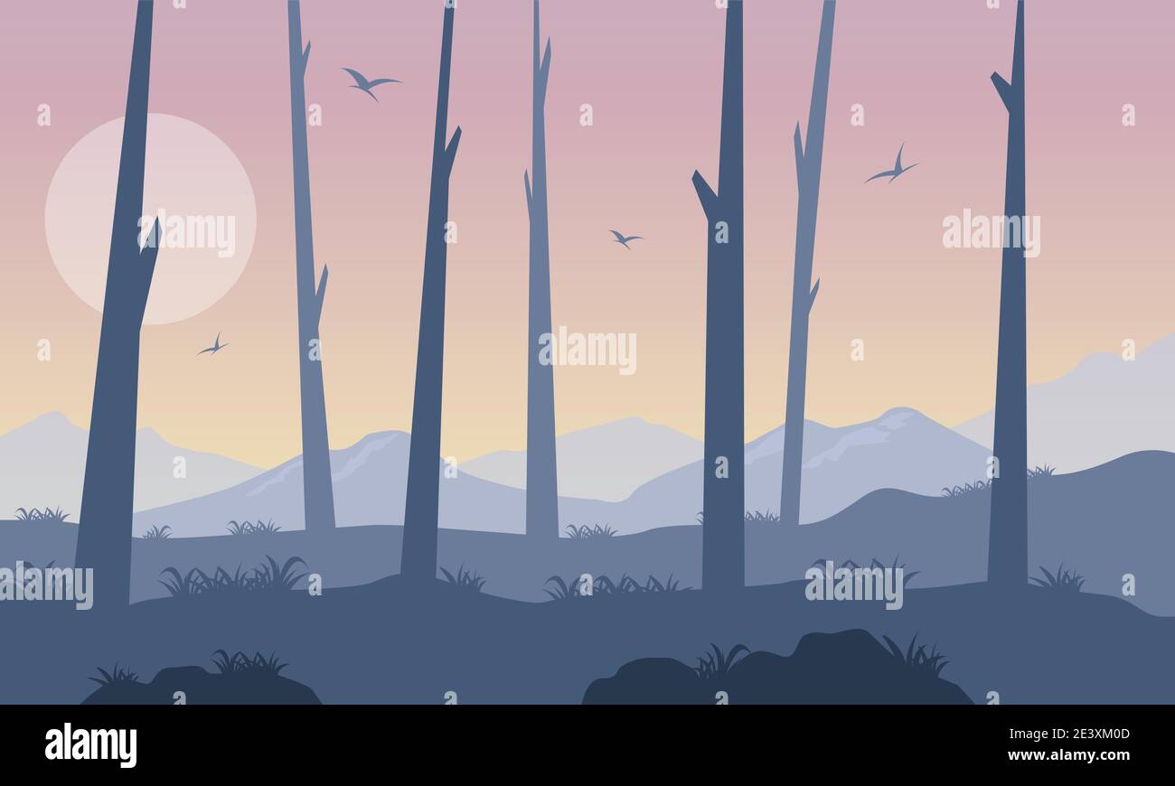 Very nice sky in the afternoon with beautiful nature scenery. Vector ...