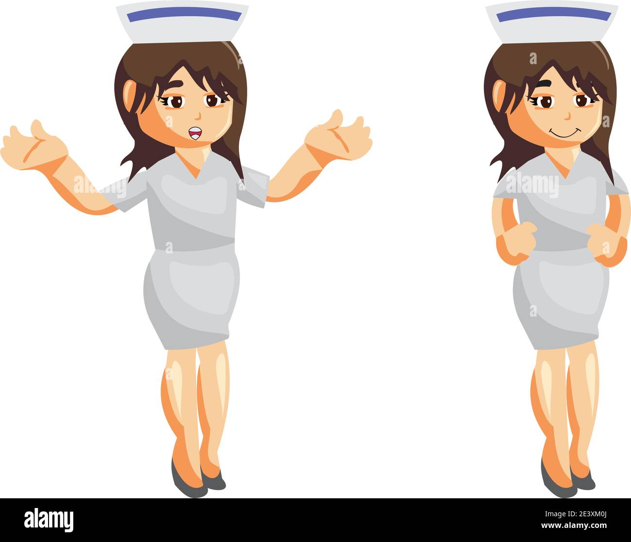Nurse Woman hospital character clothes healthcare mascot Set Stock ...
