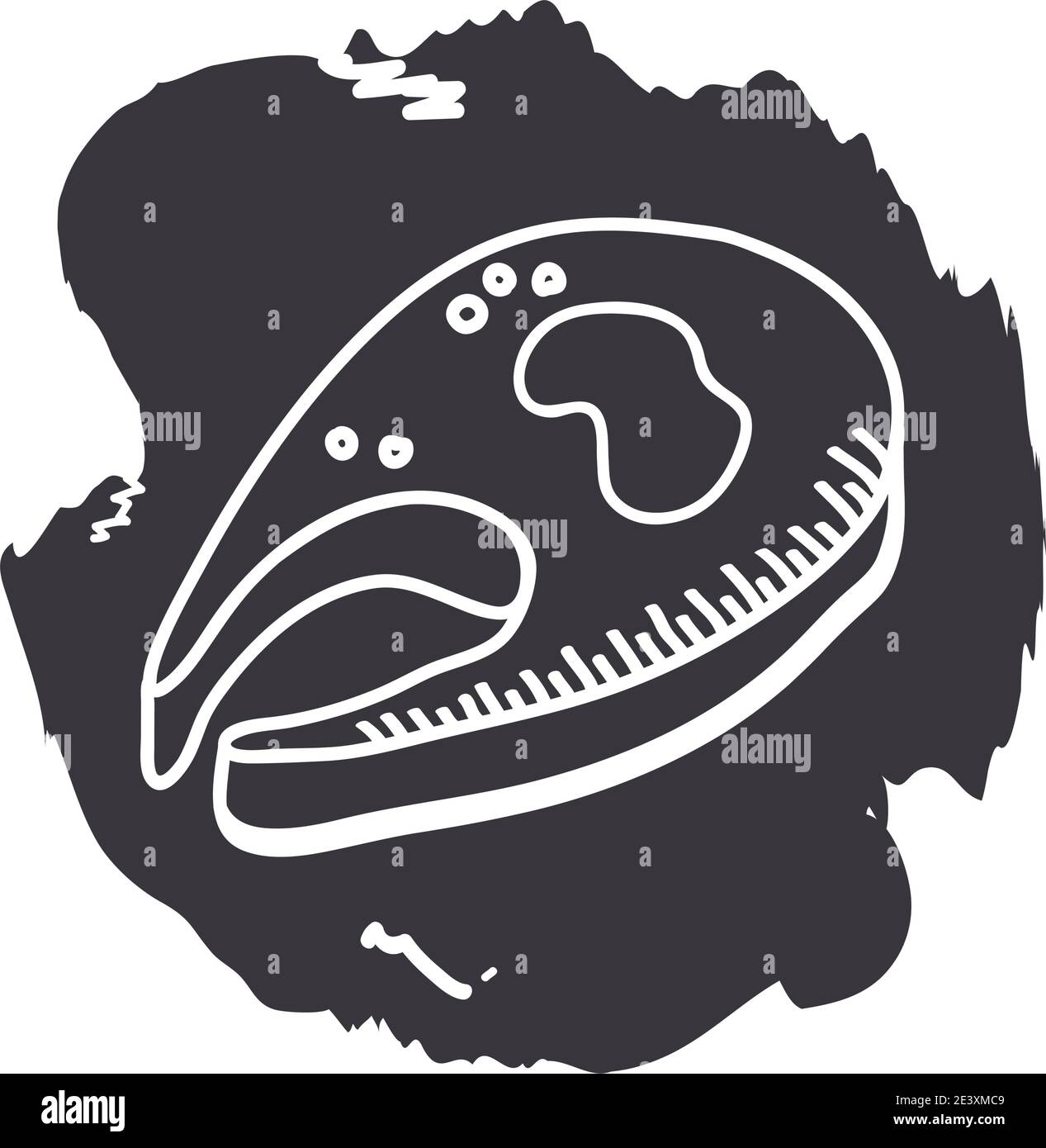 meat hand draw and block style icon isolated design of food eat ...