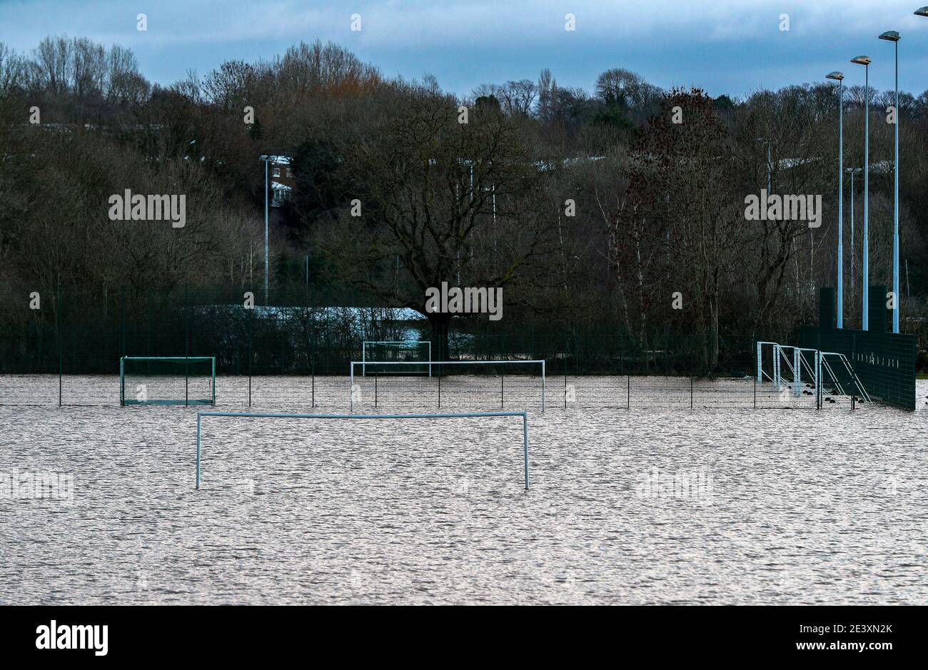 Parrs Wood High School playing fields are flooded after the River ...