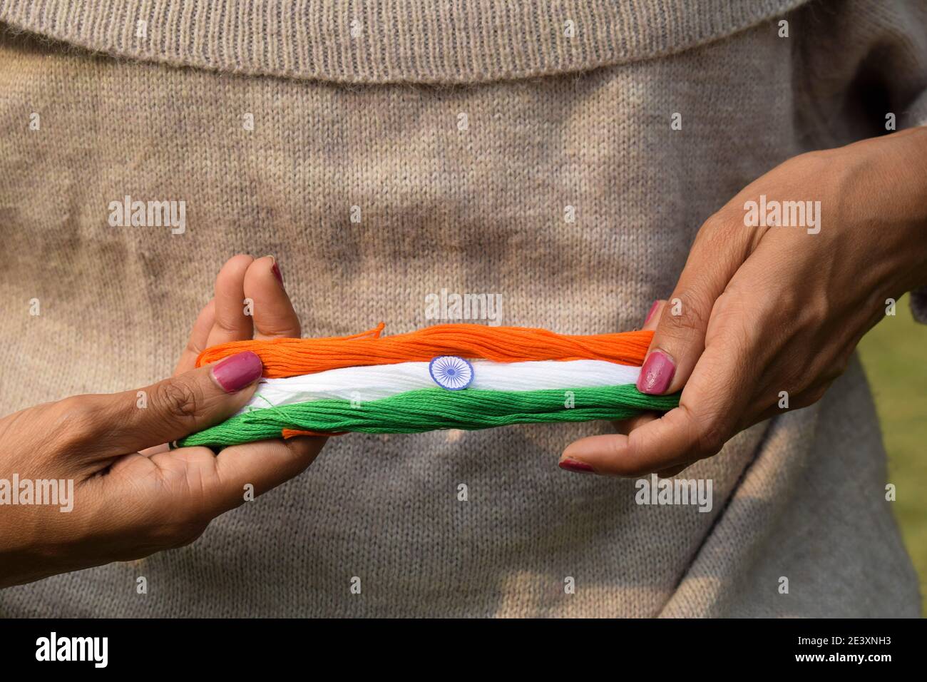 Indian flag tricolor tiranga saffron, white and green embroidery ...