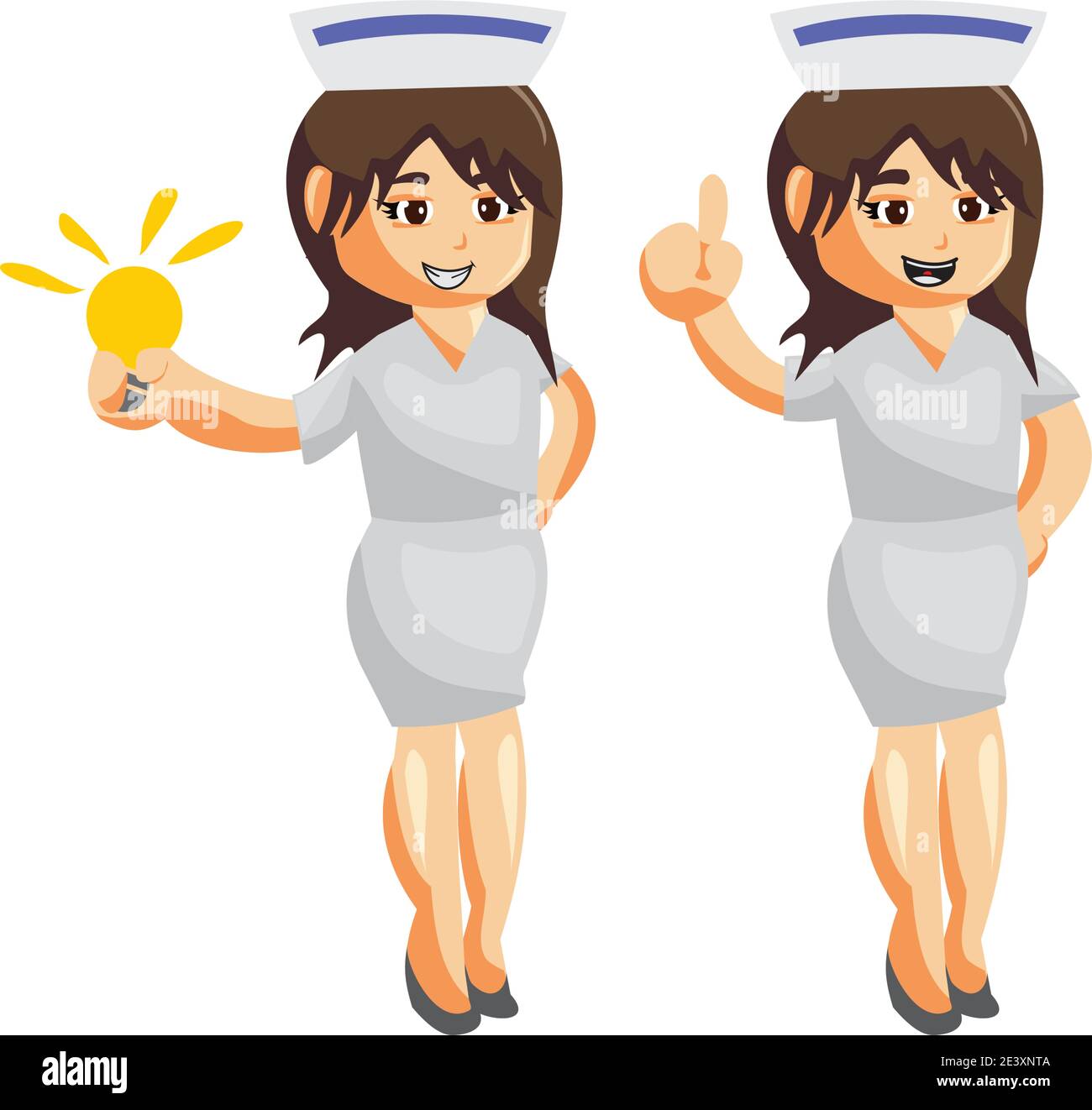 Nurse Woman hospital character clothes healthcare mascot Set Stock ...