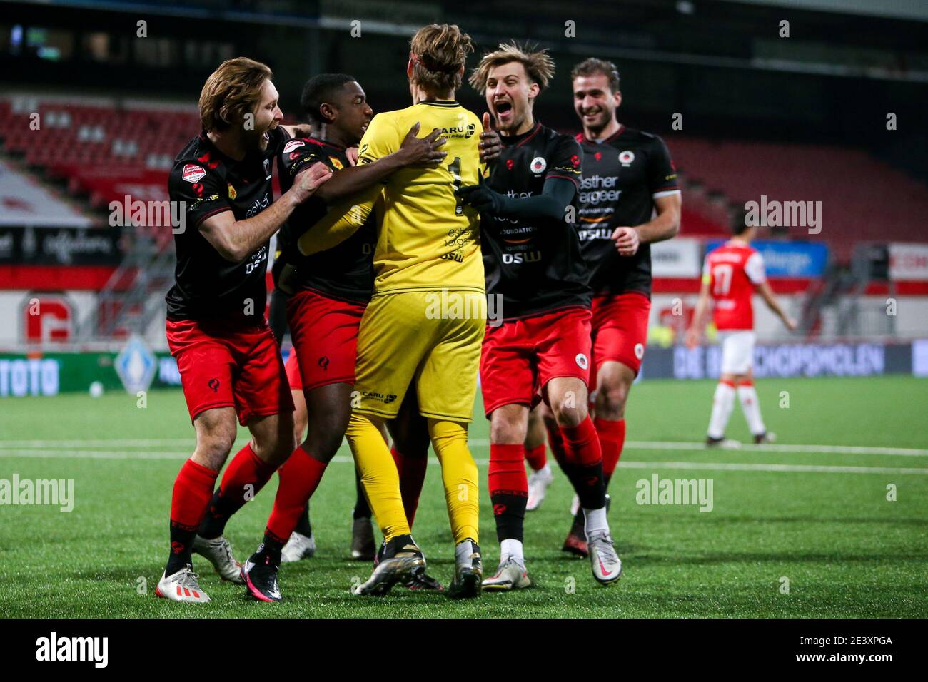 MAASTRICHT, NETHERLANDS - JANUARY 19: L-R: players of Excelsior ...