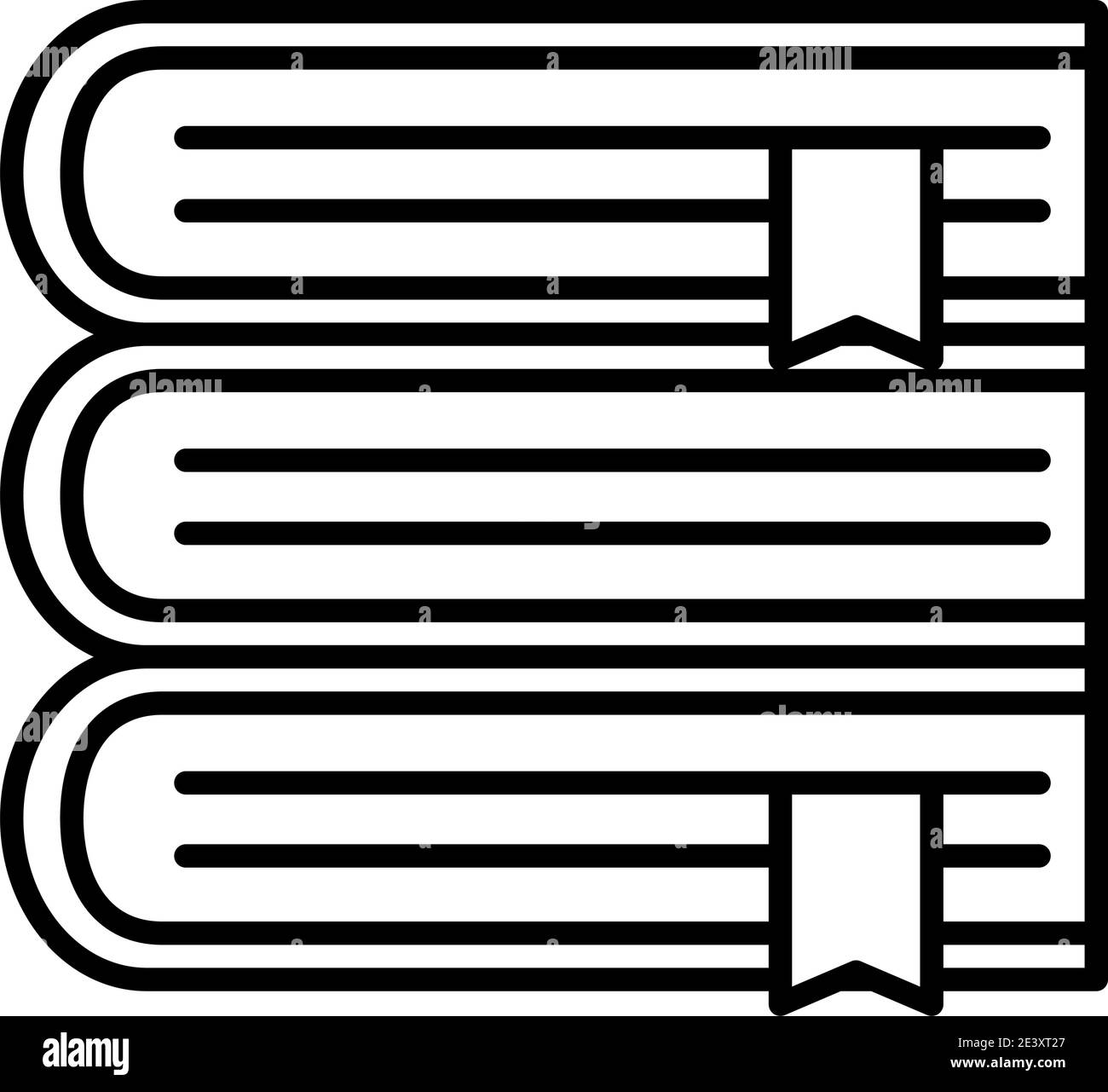 three books with ribbons line style icon design, Education literature ...