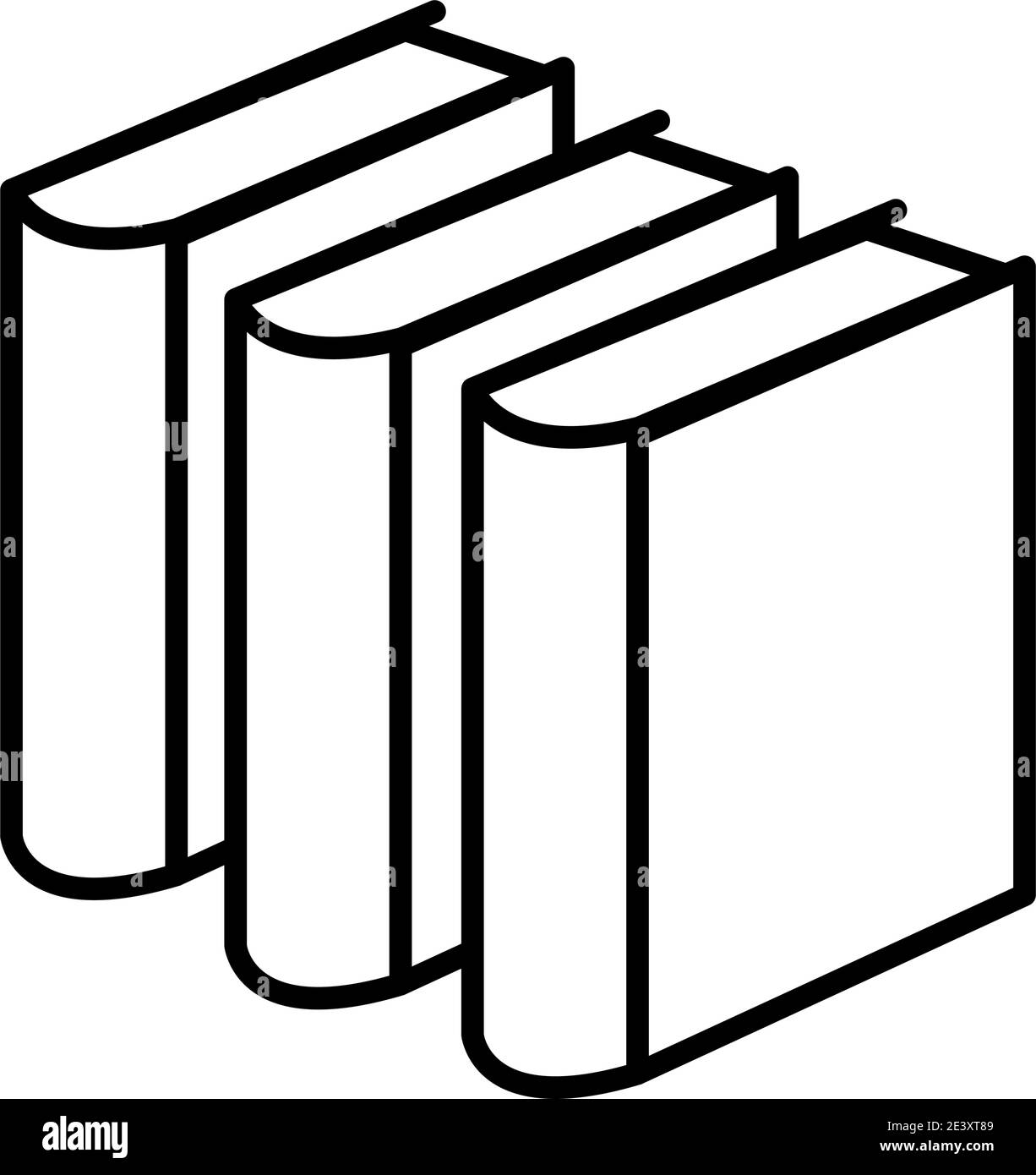 three books in parallel line style icon design, Education literature ...
