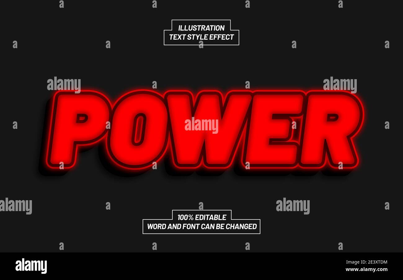 Power text effect editable hi-res stock photography and images - Alamy