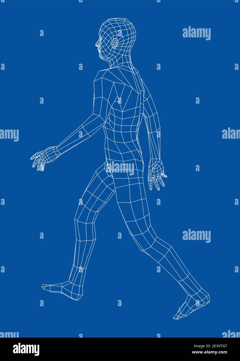 Wireframe walking man. Vector Stock Vector Image & Art - Alamy