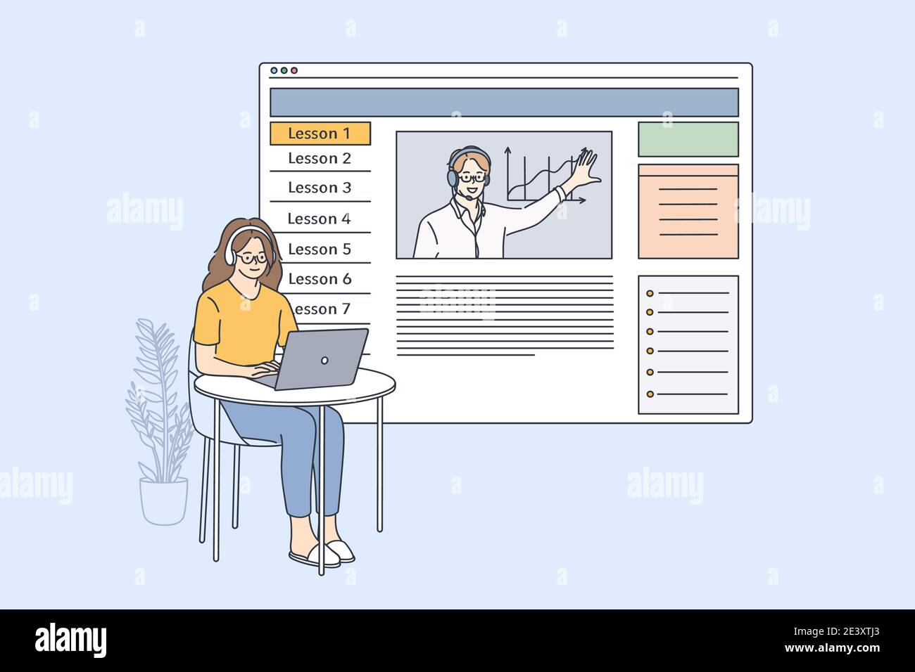 Elearning and online lesson concept Stock Vector Image & Art - Alamy