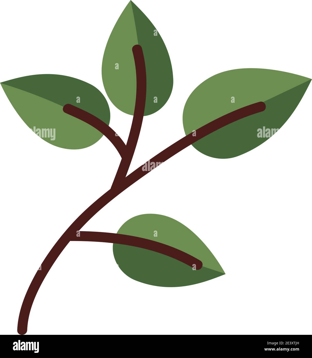 leaf with four leaves line and fill style icon design of Plant natural ...