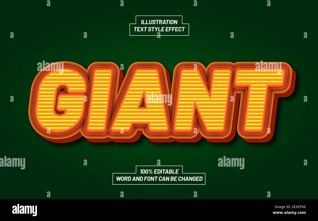 Giant Bold Text Style Effect Stock Vector Image & Art - Alamy