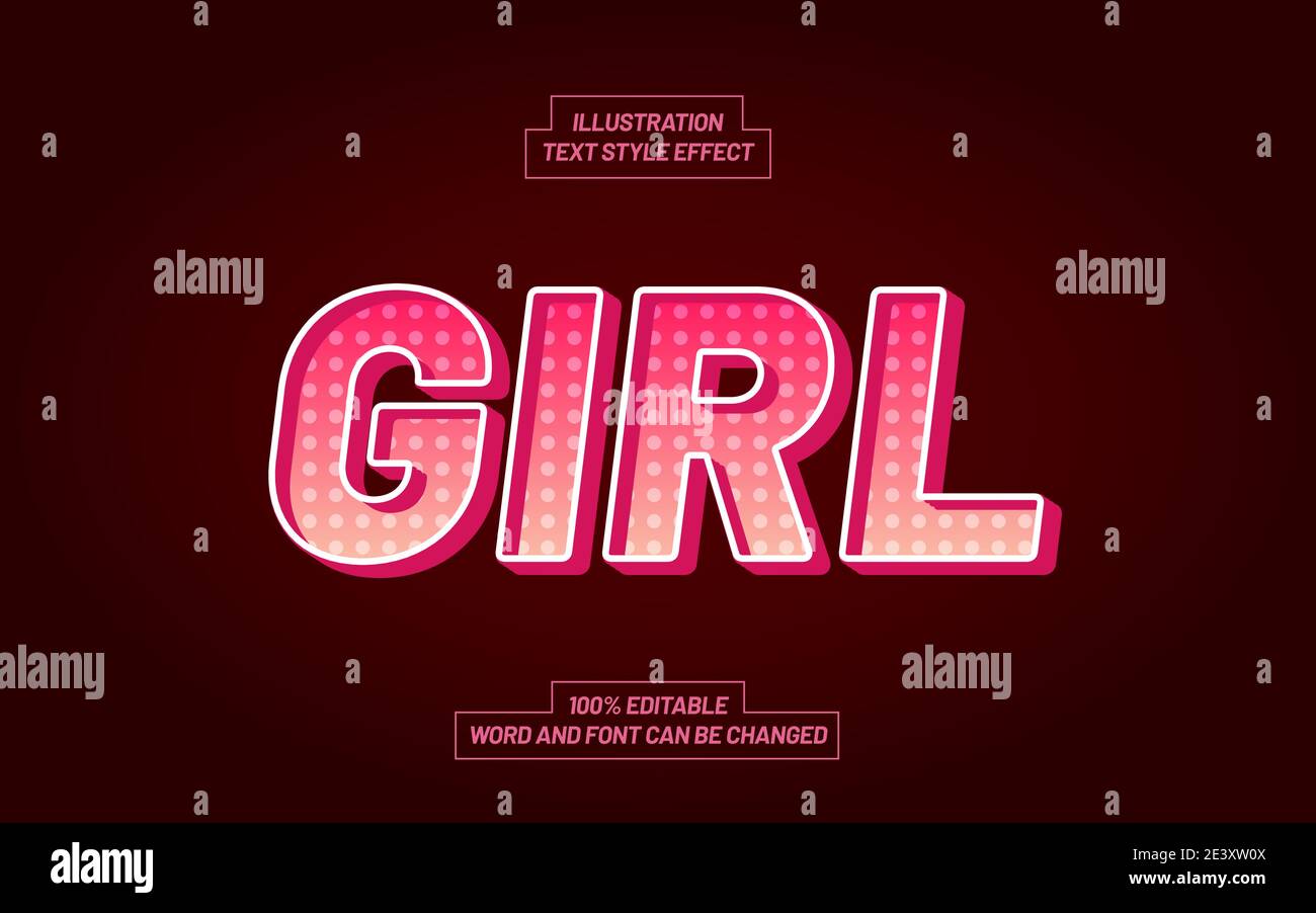 Girl Text Effect Style, Editable Design Stock Vector Image & Art - Alamy