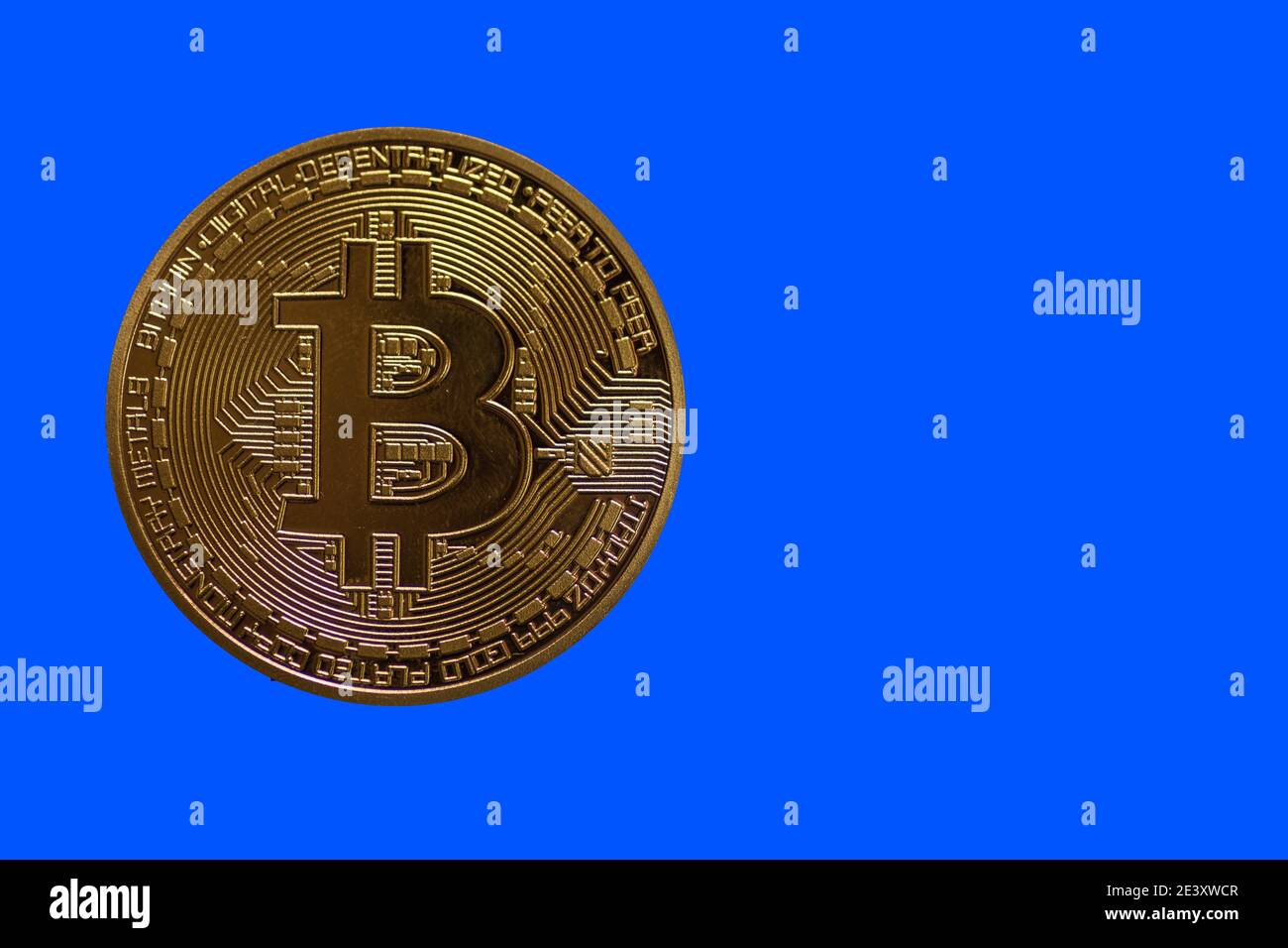 Bitcoin on blue chart hi-res stock photography and images - Alamy