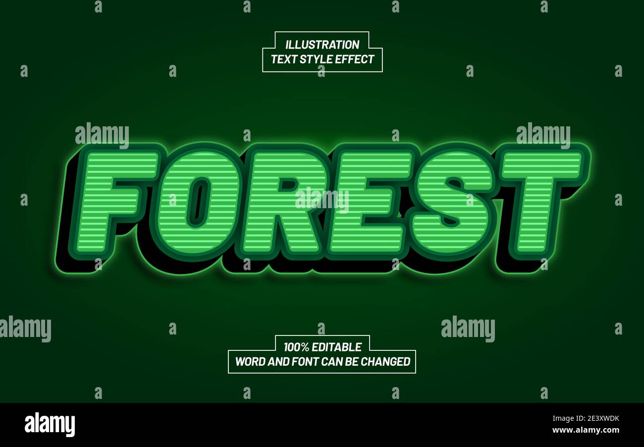 Forest Bold Text Style Effect Stock Vector Image & Art - Alamy