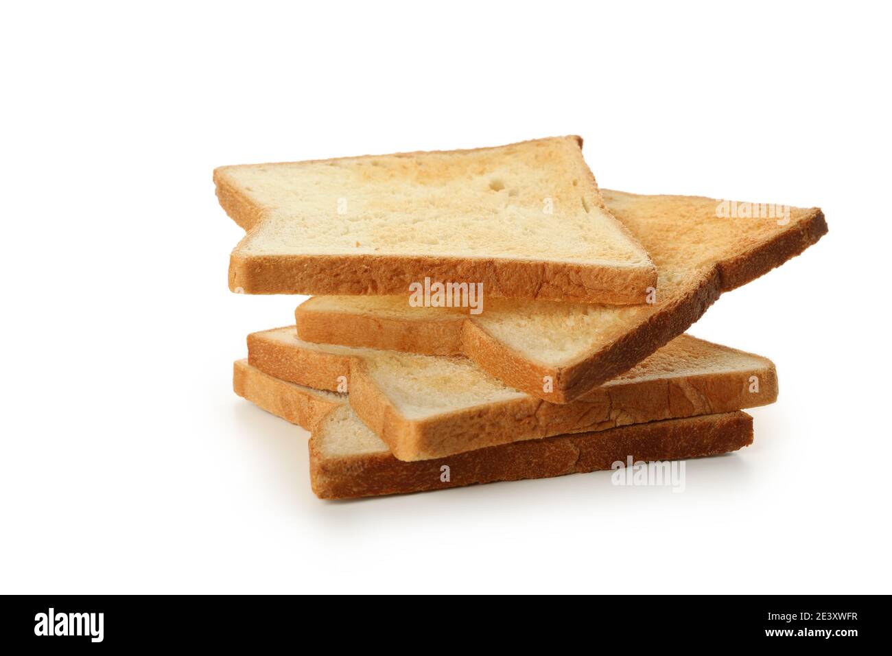 Fresh tasty toasts isolated on white background Stock Photo - Alamy