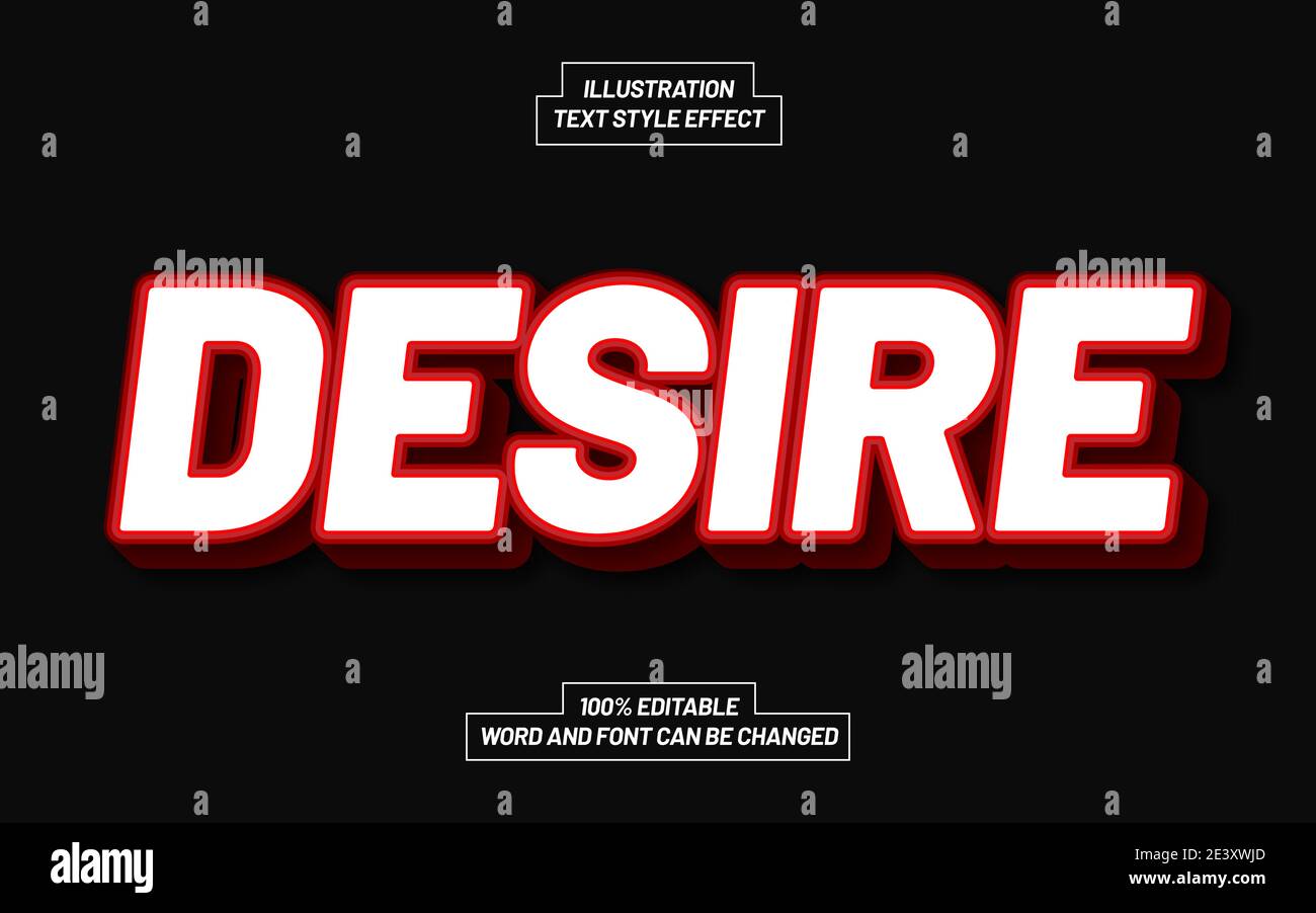 Desire Text Style Effect Stock Vector Image & Art - Alamy