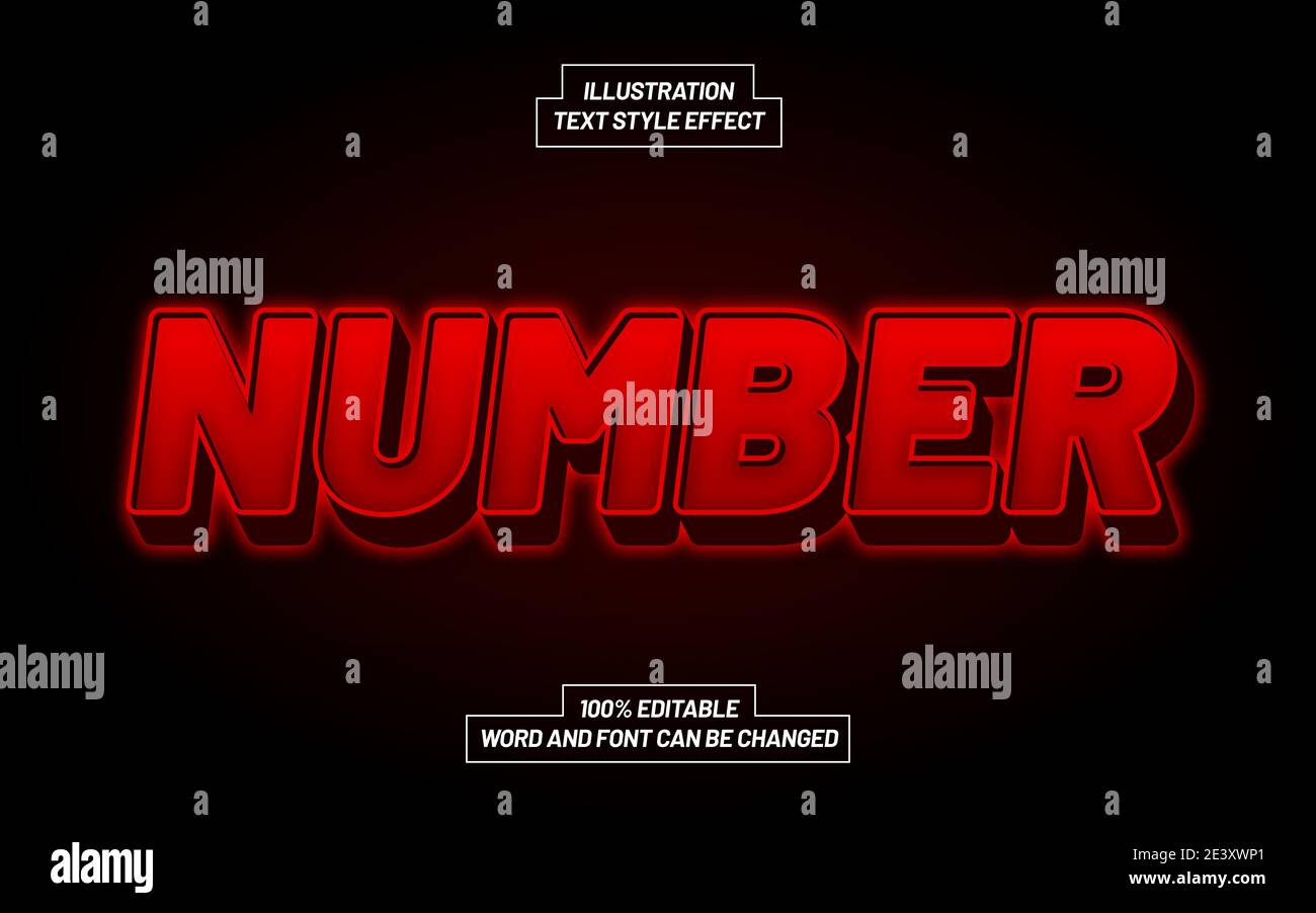 Number 3D Bold Text Style Effect Stock Vector Image & Art - Alamy