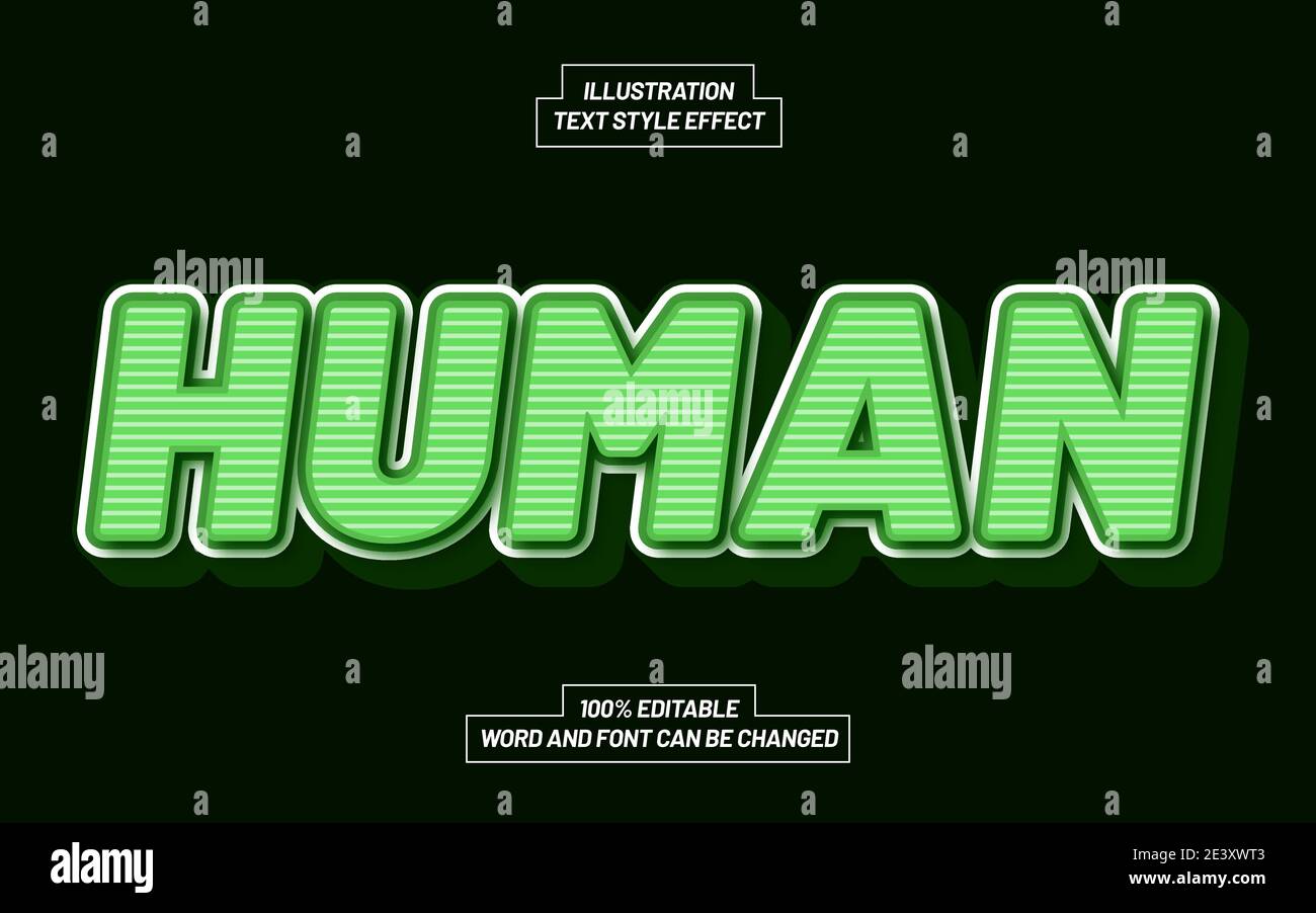 Human 3D Bold Text Style Effect Stock Vector Image & Art - Alamy