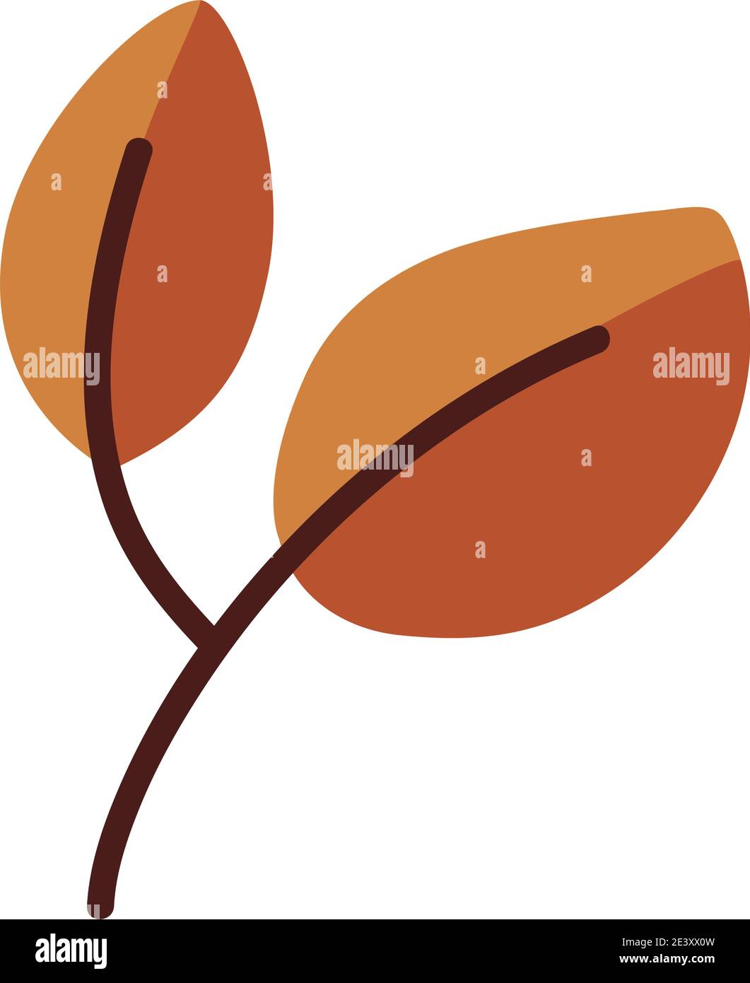 leaf with two oval leaves line and fill style icon design of Plant ...