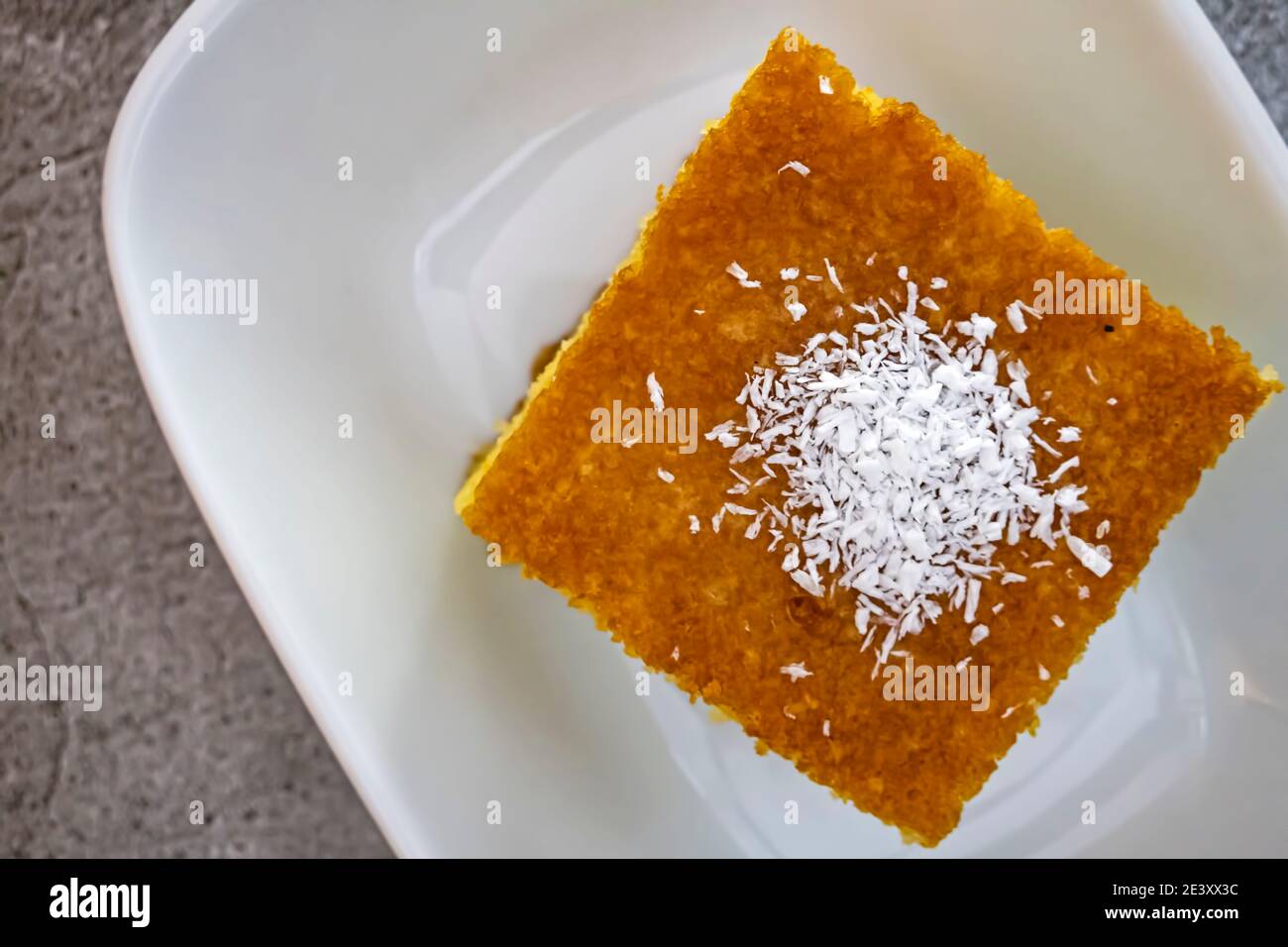ready to eat traditional turkish dessert revani Stock Photo - Alamy
