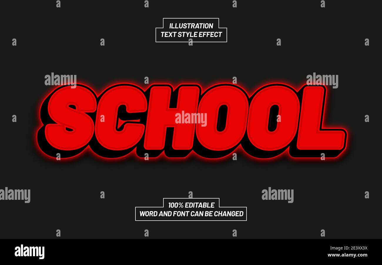 School text effect hi-res stock photography and images - Alamy
