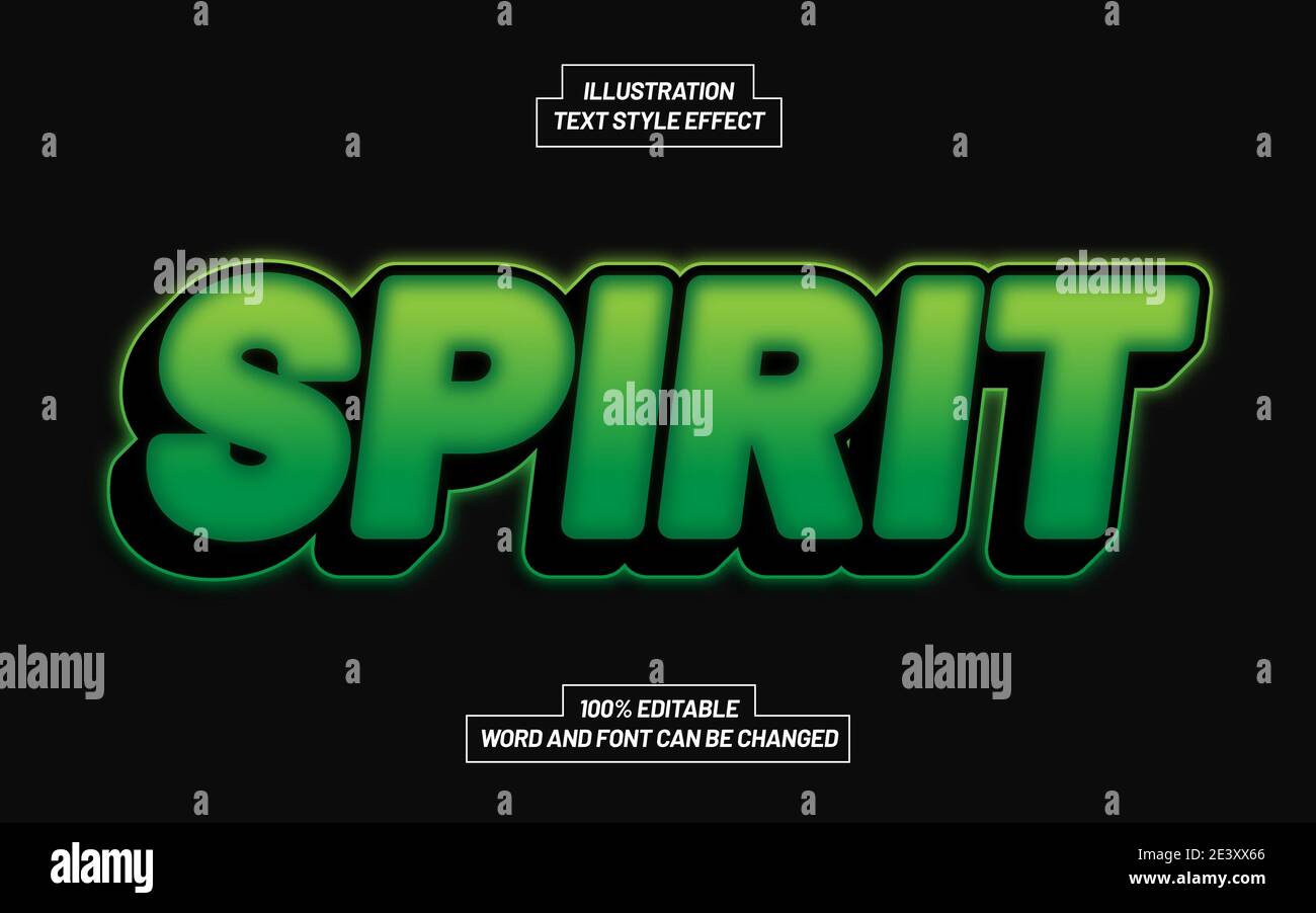 Spirit Bold Text Style Effect Stock Vector Image & Art - Alamy