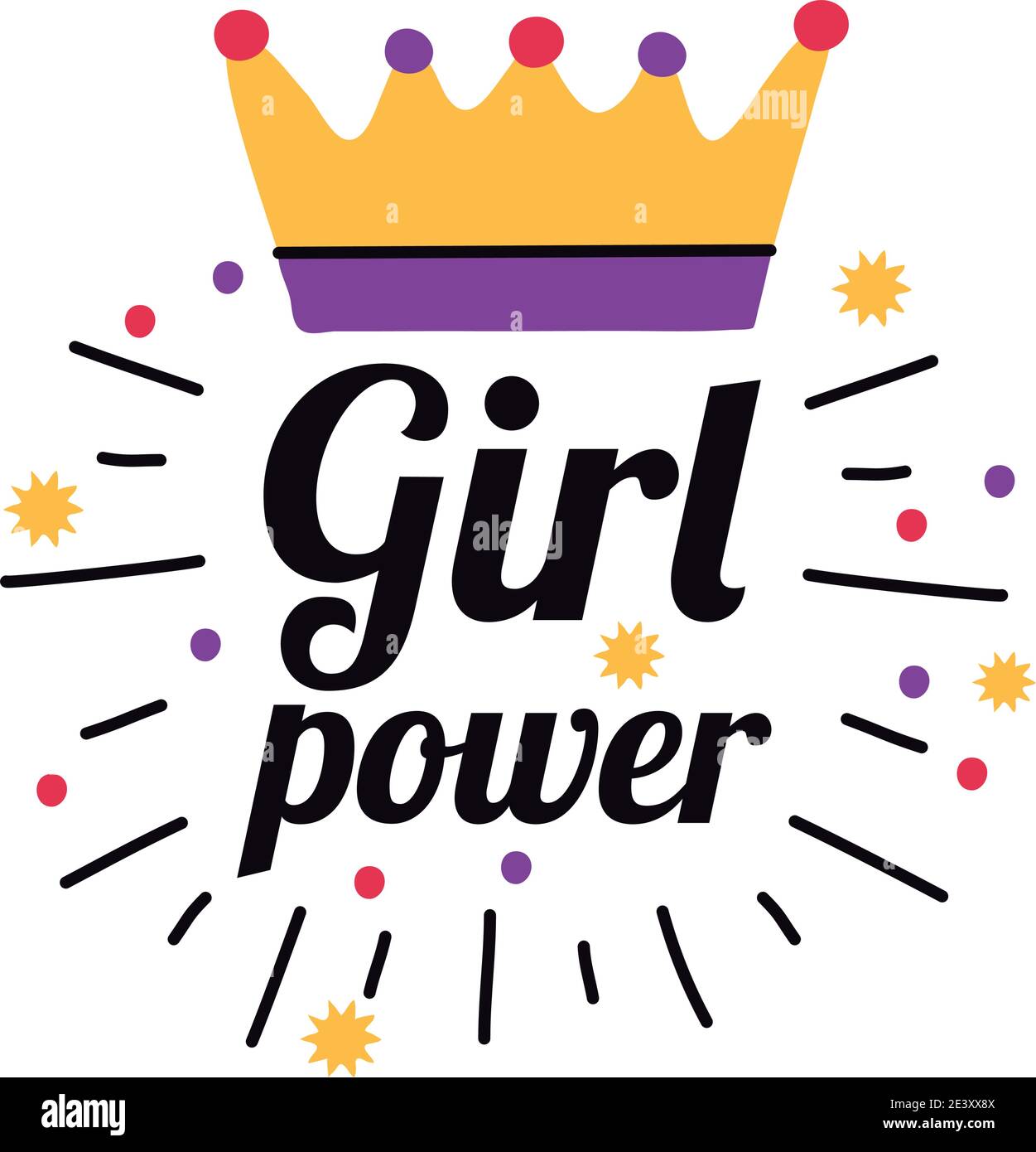 Girl power crown design of Woman empowerment female feminism and rights ...
