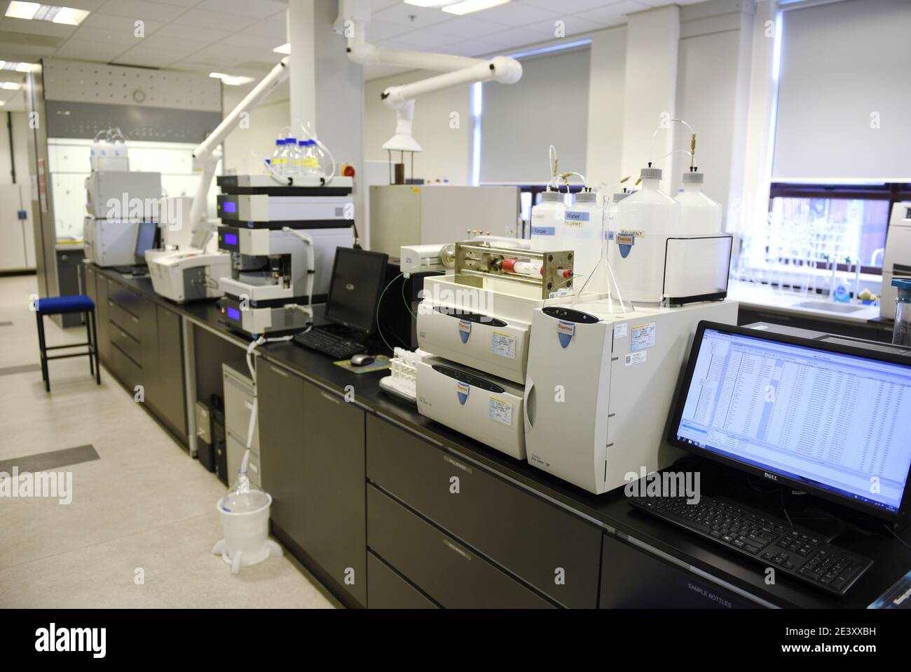 General view of a science lab, scientific laboratory. Various equipment ...