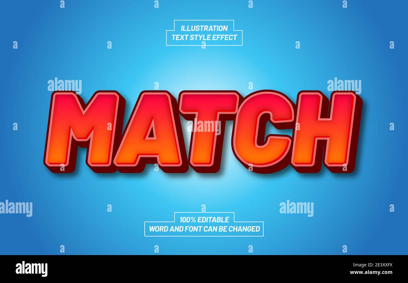 Match Bold Text Style Effect Stock Vector Image & Art - Alamy